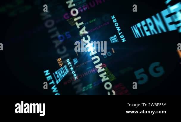 5g text seamless loopable 3d abstract animation. Loop concept of mobile ...