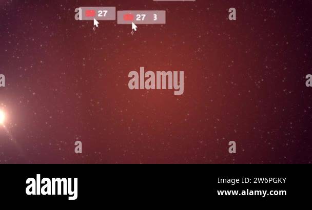 Animation of cursors over social media icons and numbers on white ...