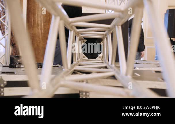 creating a structure for the stage. Metal structures that are installed ...