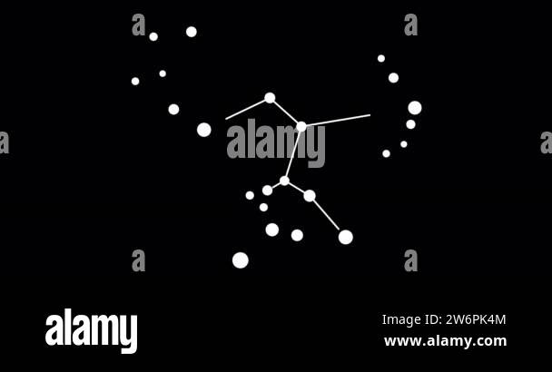 Orion constellation. Stars in the night sky. Constellation in line art ...