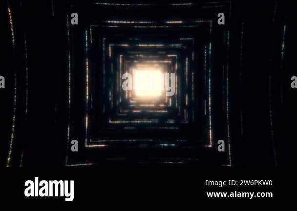 Retro Abstract glowing VJ tunnel video for edm music animation. Flight sci-fi tunnel seamless ...