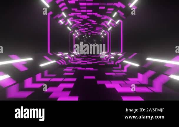 3d animation. 80s retro styled. 4k video of blue neon light galaxy with ...