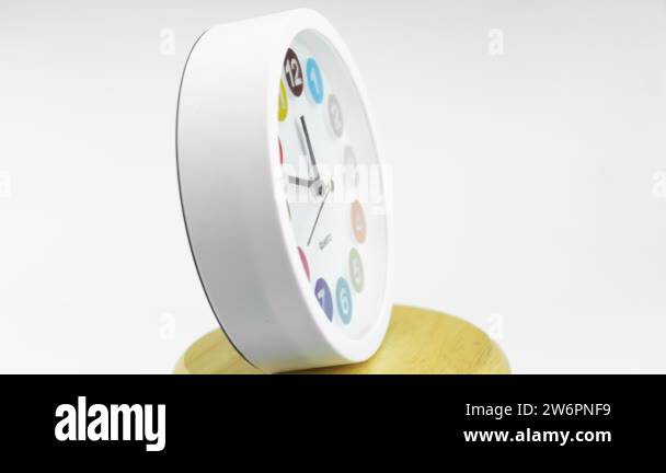 4k timelapse of beautiful classic analog clock moving fast isolated on ...