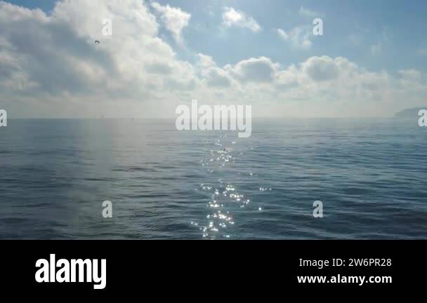 Sea ripple water. Surface of ocean waves and beautiful sunrise, 4k ...