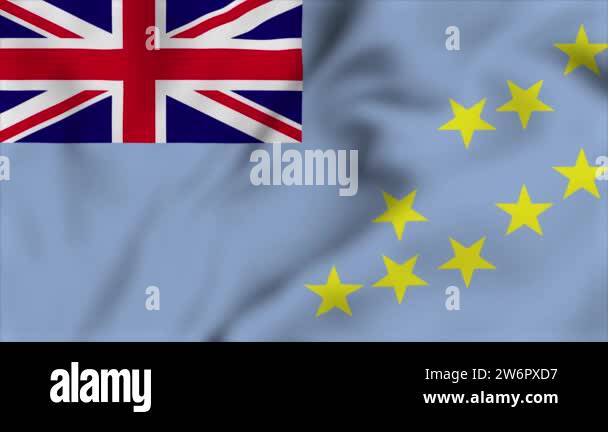 Tuvalu national flag closes up waving video animation. Flag Blowing ...