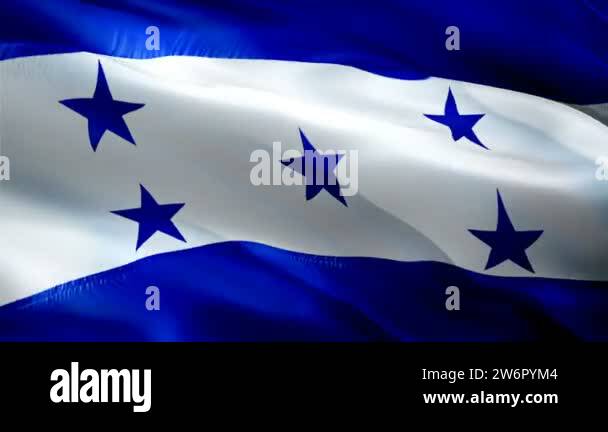 Honduras flag Motion Loop video waving in wind. Realistic Honduran Flag ...