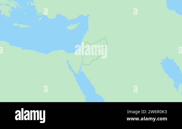 Map of Jordan with pin of country capital. Jordan Map with neighboring ...