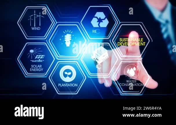 Sustainable Development Hexagonal Touch Screen Concept Hexagonal ...