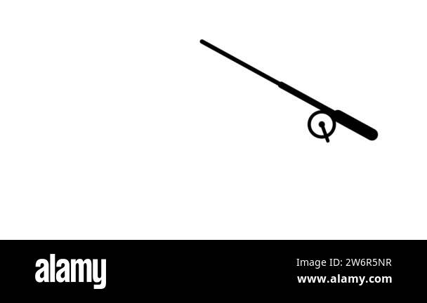 fishing icon in loop animation isolated on white background. 4K ...