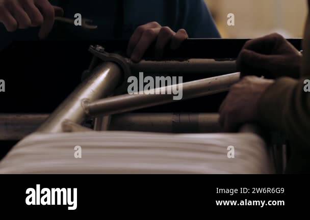 creating a structure for the stage. Metal structures that are installed ...