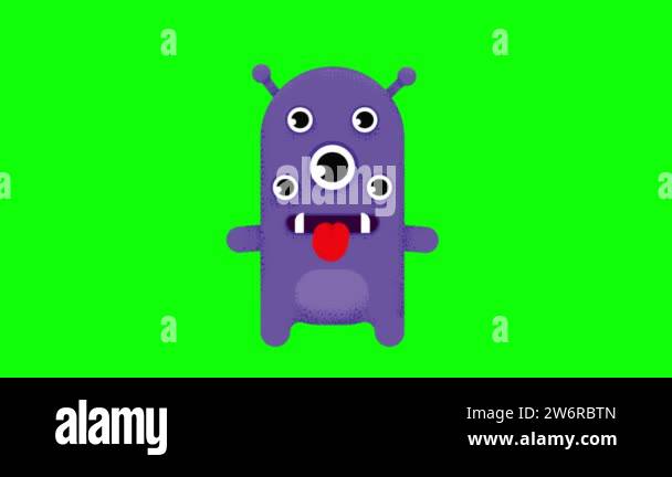 Animation of Cute multi eyed monster. Clip in High resolution with ...