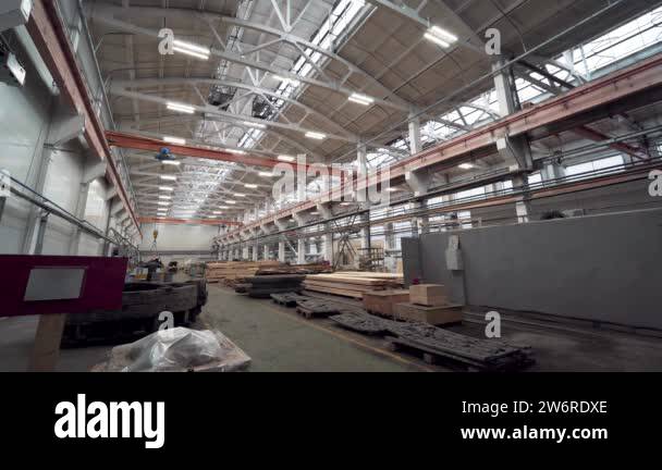 Inside huge industrial factory workshop Stock Videos & Footage - HD and ...