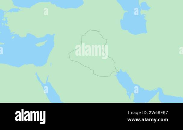 Map of Iraq with pin of country capital. Iraq Map with neighboring ...