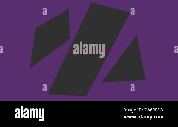 Animation of pink line and grey geometric shapes with black splodges on ...