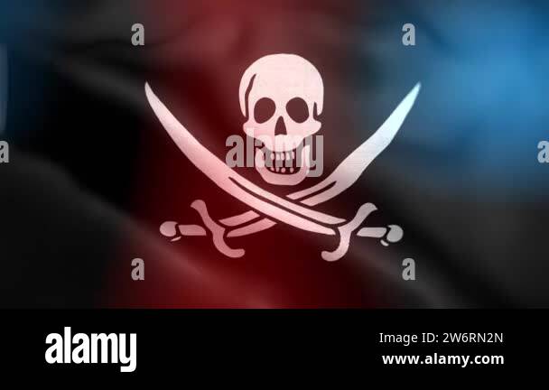 International flag of Pirate . Pirate flag seamless closeup waving ...