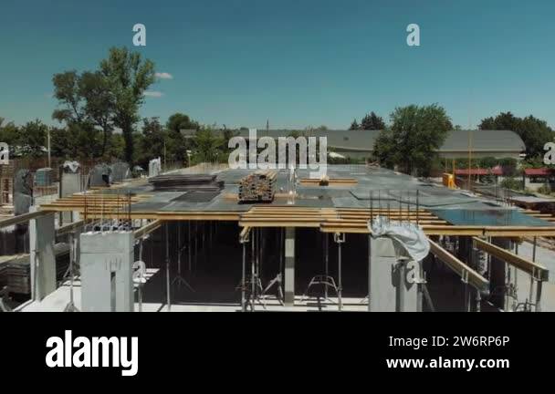 Building of high rise, shopping center under construction. Construction ...