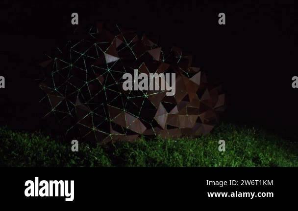 A geometry artwork of Meteorite, Ravne na Koroskem, in the bush during ...