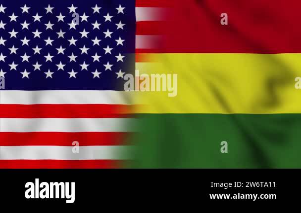 The United States of America and Bolivia flag. The USA and Bolivia ...