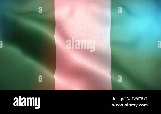 International flag of Nigeria . Nigeria flag seamless closeup waving ...