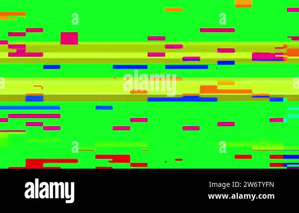 Green screen. Glitch and VHS effect. Digital pixel noise glitch effect ...