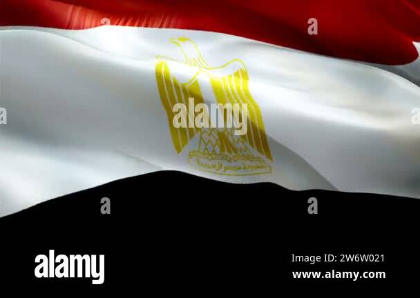 Egypt flag Motion Loop video waving in wind. Realistic Egyptian Flag ...