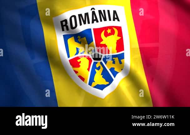 Flag of football team in championship. Motion. 3D animation of ...