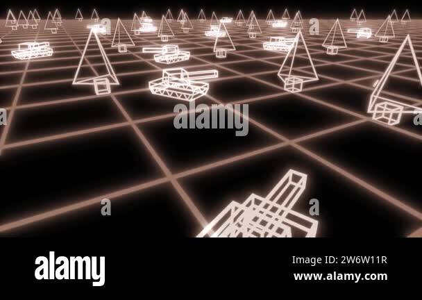 Retro 80s game tanks VHS tape video war battle vector arcade tron ...