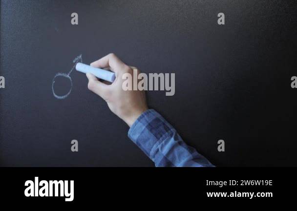 Man plus woman equals love written on chalkboard. Drawing men and ...