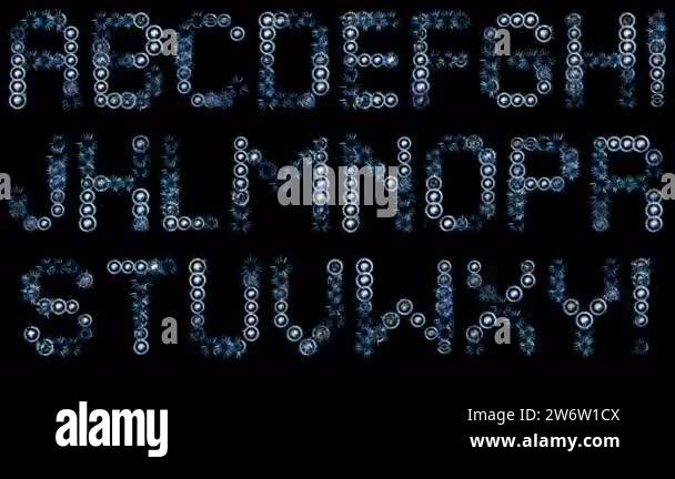 Letters from metal electric circles. Animated alphabet. A set for ...