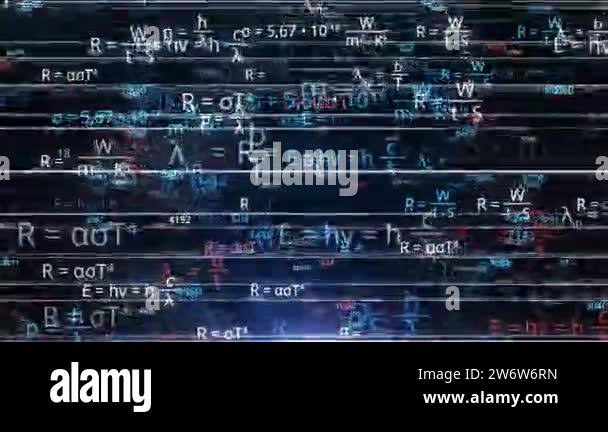 Brainstorming from mathematical equations. Animation. Burst of mathematical equations and ...