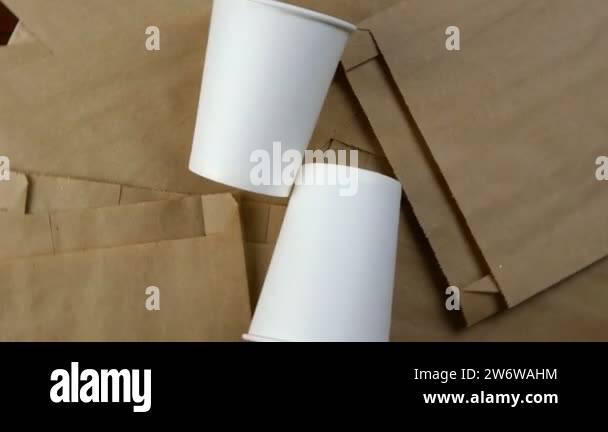 Empty paper package, eco-friendly disposable biodegradable packaging ...