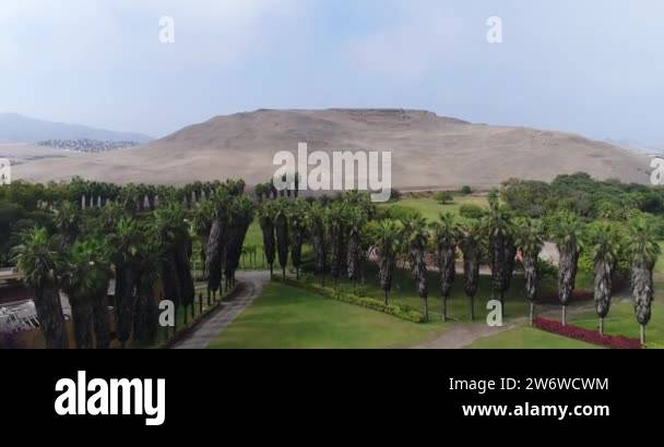 Lima, Lima - Peru - April 29th 2021: Aerial video over Pachacamac ...