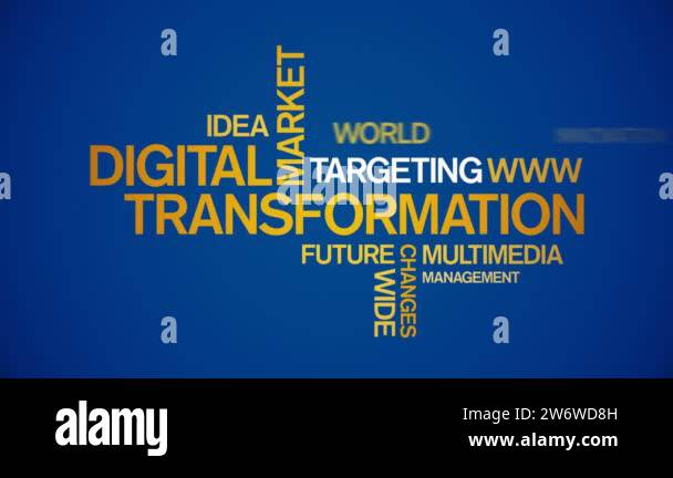 4k Digital Transformation Animated Tag Word Cloud,Text Design Animation ...