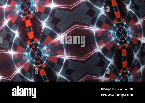 Abstract Hi-tech technology loop animation. 4K digital 3D Illuminating ...