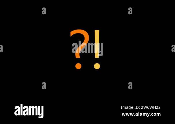 Glitch question mark and exclamation mark icon on black background ...