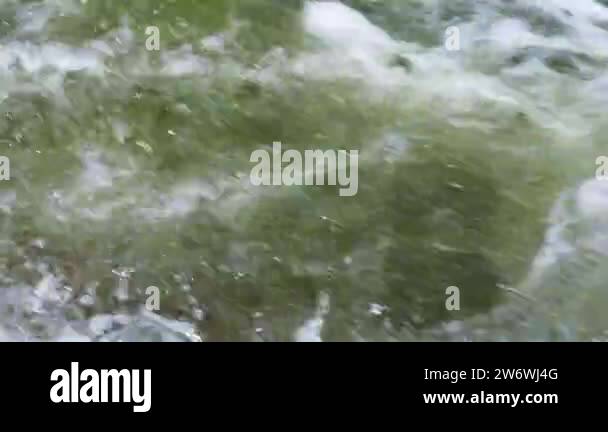 Mountain river water flow in powerful waterfall, video background. Fast ...