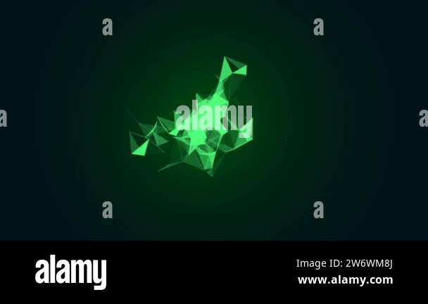 Abstract Moving Triangles. Polygons Animation. Digital, Communication ...