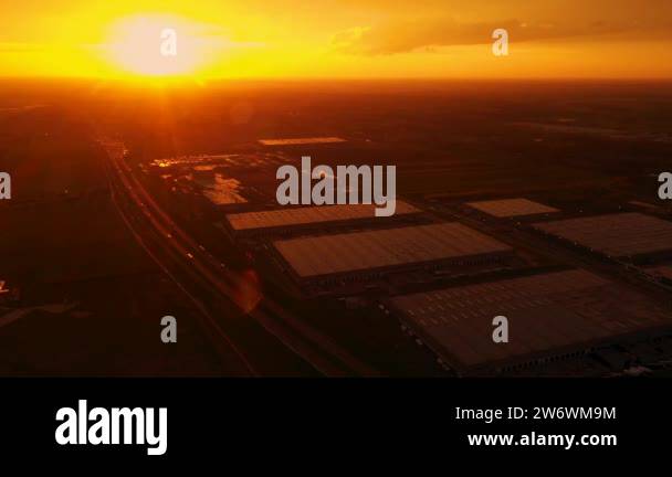 Semi-trailers trucks are waiting for the loading and unloading of goods ...