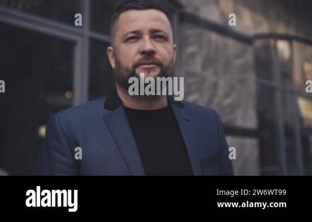 Salesman Stand Up in Railway Station Waiting Business Partner Coming to ...