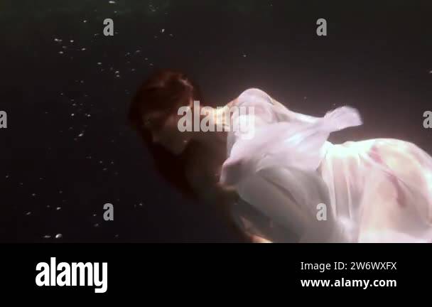 Birth of an angel in creation of underwater model freediver Stock Video ...