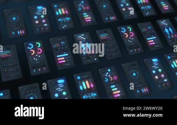 Hi tech panel of medical application on dark background. Medical and ...