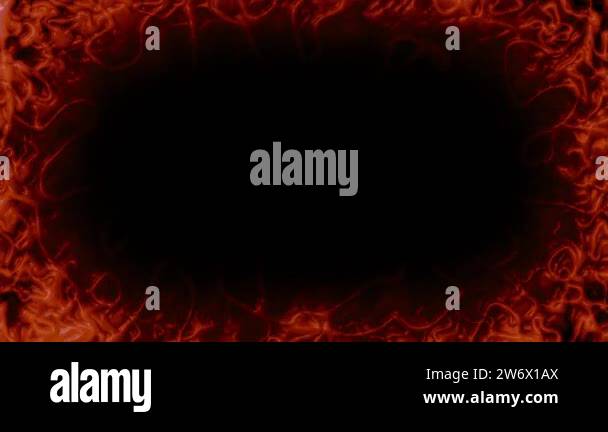 Seamlessly looping red horror tentacles vignette on black background ...