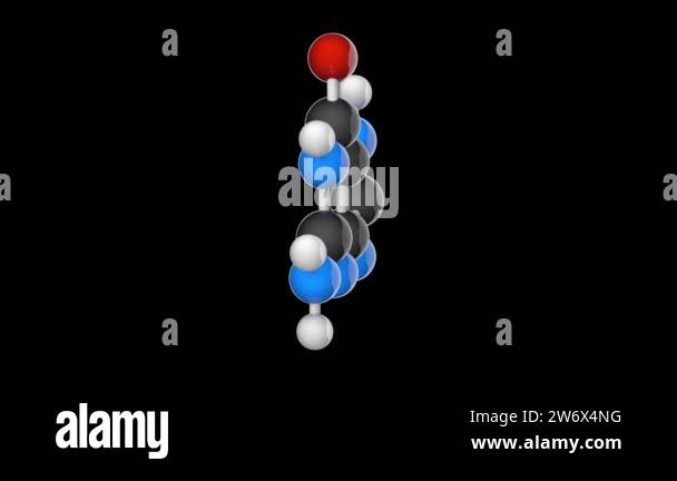 Chemical structural formula and model of Guanine. Nitrogenous base ...