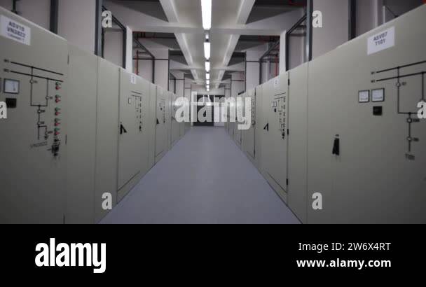 Electric substation transformer and line switching systems Stock Video ...