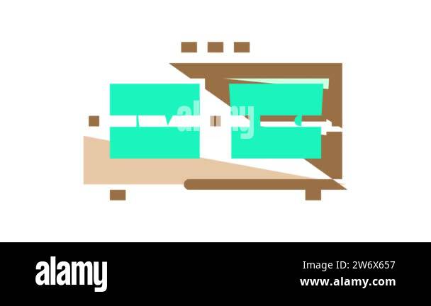 mechanical clock color icon animation Stock Video Footage - Alamy