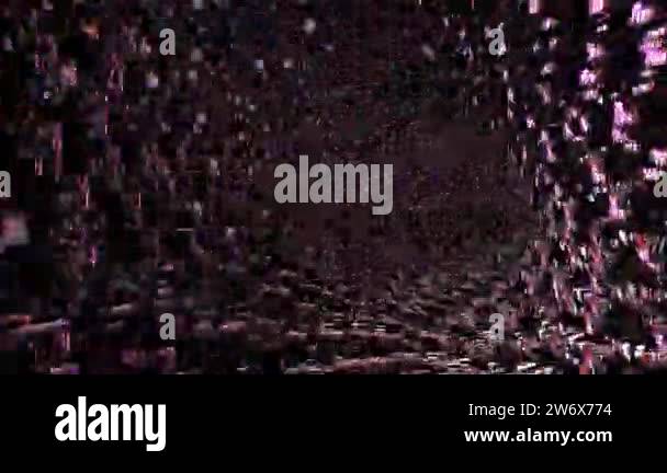 Flying into Fractal Bright Flickering and Blinking Multicolored Light Metallic Tunnel. 4K 3D ...