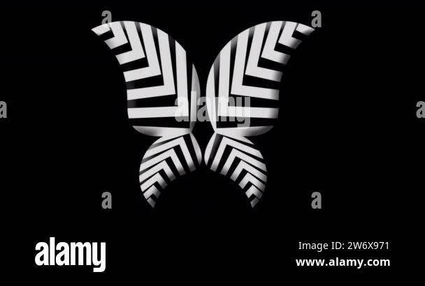 minimal black butterfly 3d logo made of geometric shapes located at ...