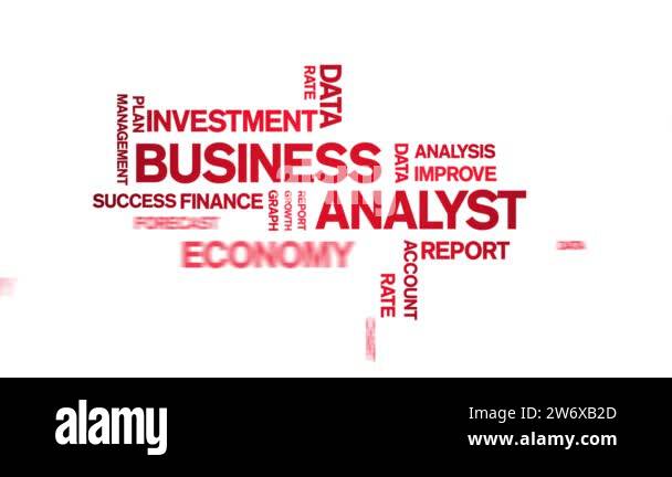 4k Business Analyst Animated Tag Word Cloud,Text Animation seamless ...