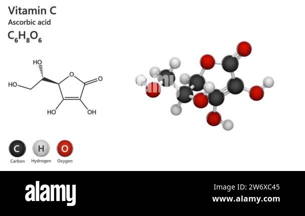 Chemical structure of Vitamin C (Ascorbic acid). Also known as ...