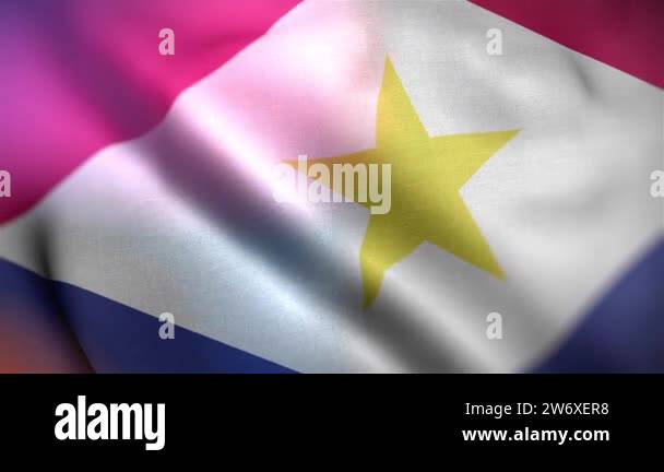 International flag of saba. saba flag seamless closeup waving animation. Computer generated Saba ...